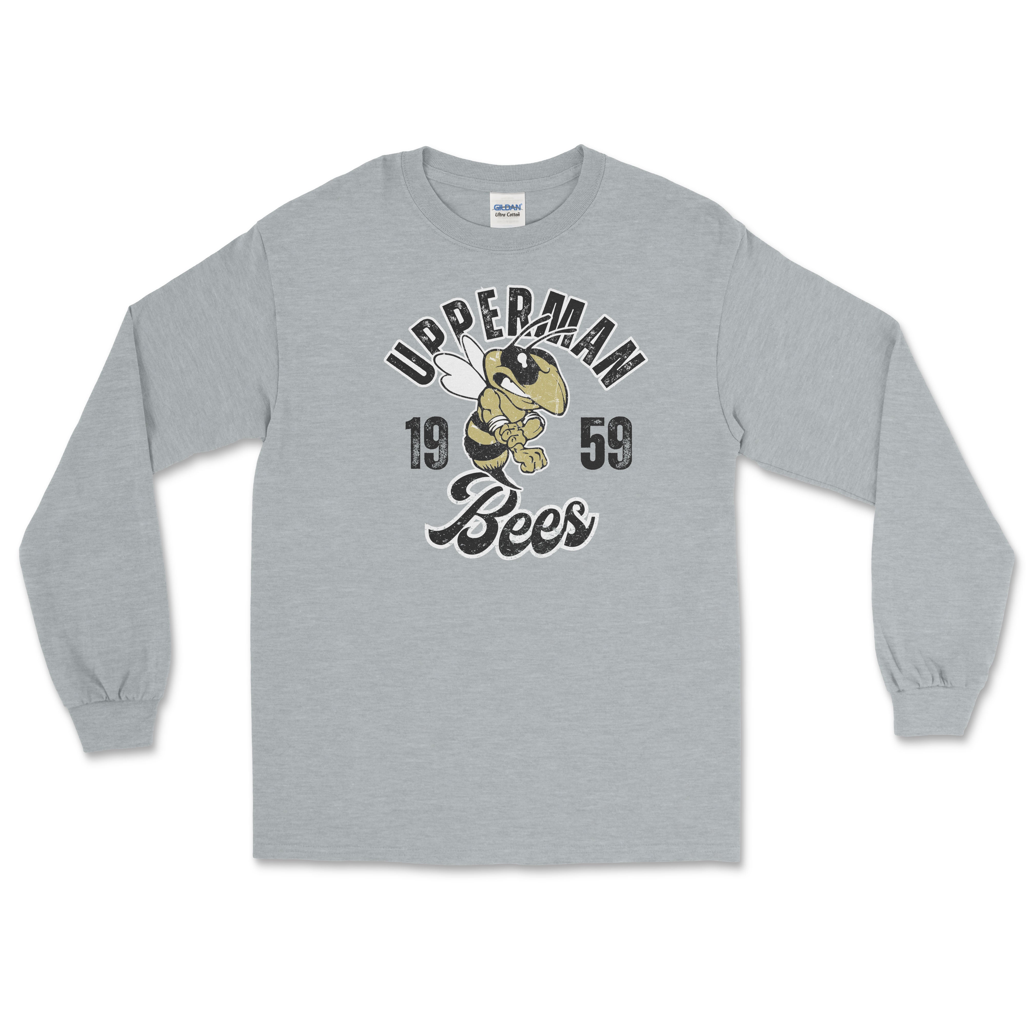 SALE-"Upperman Bees" Long Sleeve Tee, Gray – UHS Fieldhouse